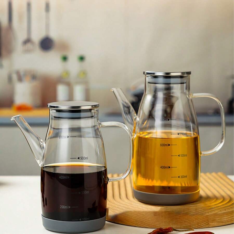 1pc Thick Fully Glass Oil Pot, Household Non-Drip Eagle Beak Oil Bottle ...