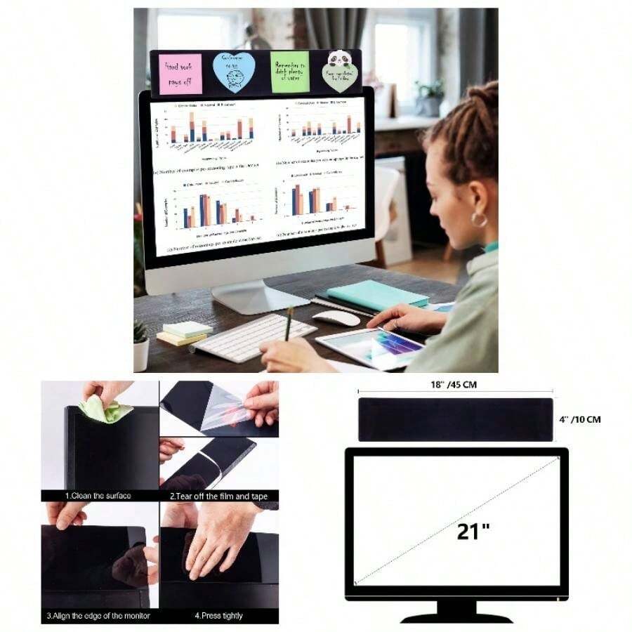 Monitor Memo Board Top Mount, 18 Monitor Sticky Note Holder, Sticky ...