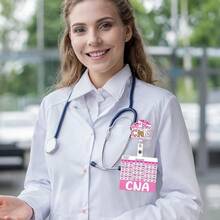 CNA Badge Reel And Buddy Pink Retractable ID Holder And Badge Buddy W ...