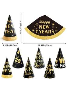 6/12pcs Paper Material Random Style Christmas Party New Year 2026 New ...