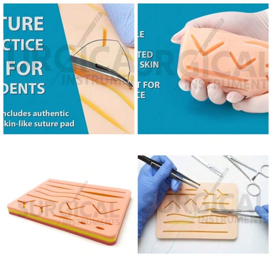 Silicone Skin Pads Simulate Wounds For Suture Practice. Realistic ...