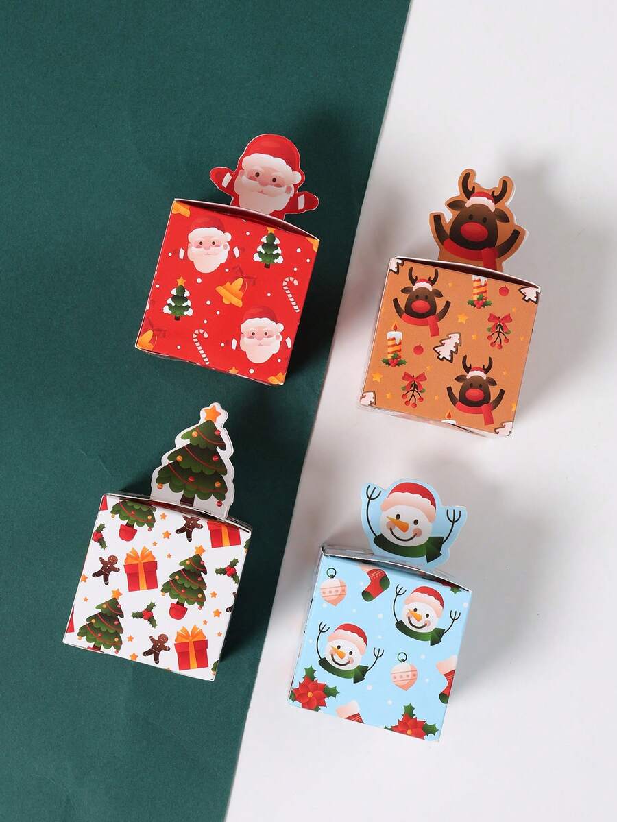 24pcs Christmas Mini Gift Box Candy Boxes, Santa Claus Snowman Style ...