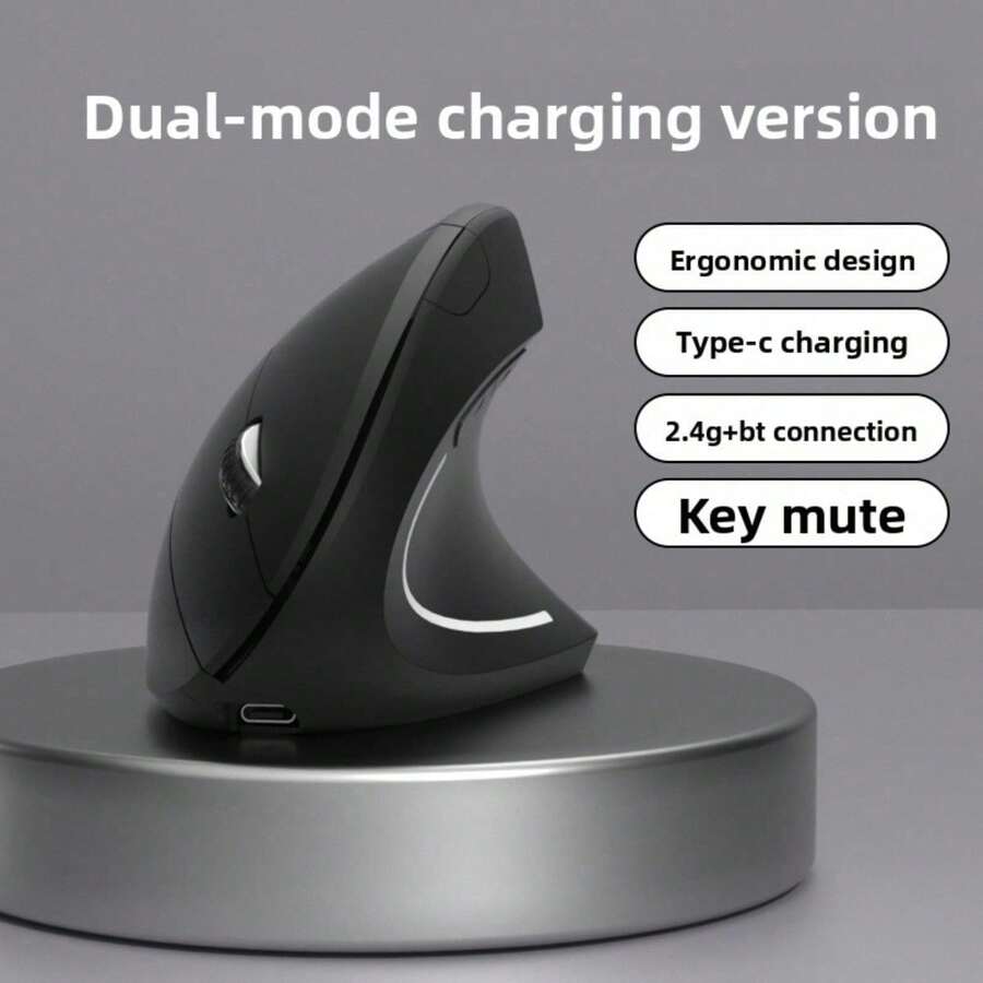 *5th Gen Ergonomic Vertical Bluetooth Mouse – Wireless Rechargeable, 90 ...