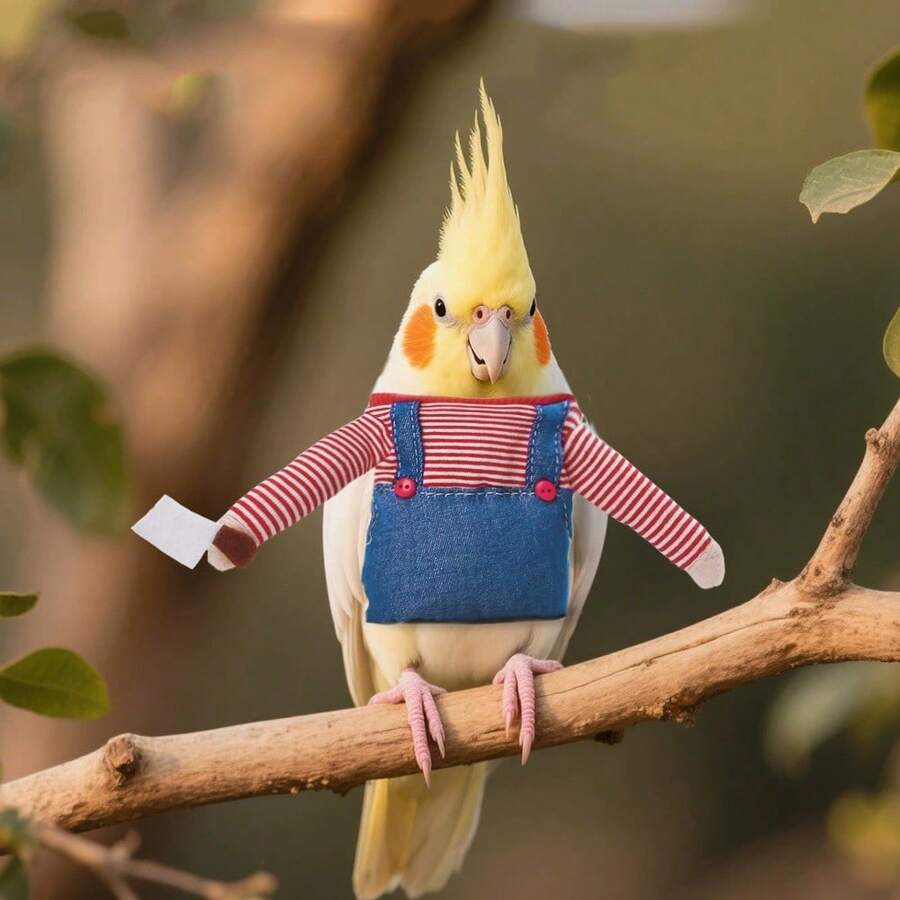 1pc Lovely Bird Clothes Funny Adjustable Costumes Knife Holding Bird ...