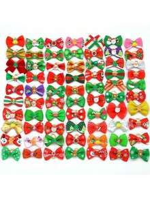 5/10/20 Pieces Christmas Dog Bow Elastic Scrunchie Teddy Bichon New ...