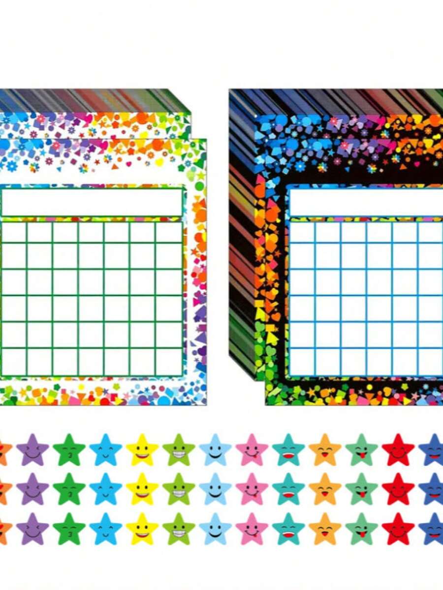 80/100pcs Student Classroom & Home Behavior Reward Charts With Star ...
