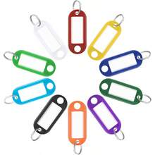 40 Pack Plastic Key Tags With Split Ring Label Window, Assorted Colors ...