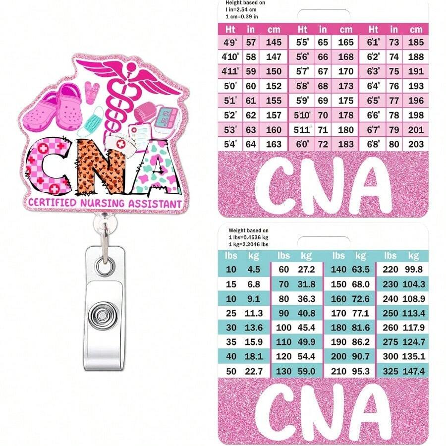 CNA Badge Reel And Buddy Pink Retractable ID Holder And Badge Buddy W ...