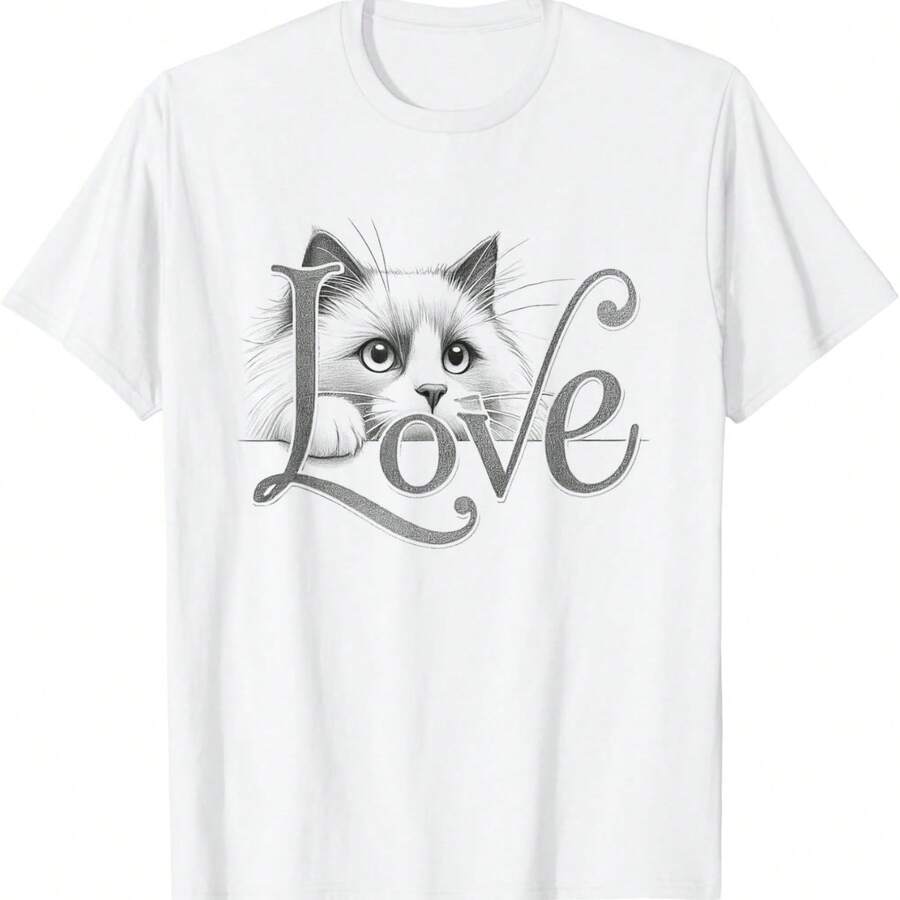 Ragdoll Cat Love Design T-Shirt | SHEIN ITALIA