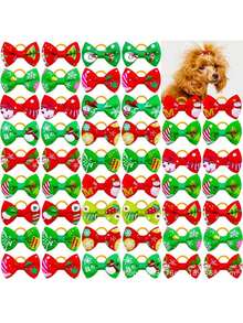 5/10/20 Pieces Christmas Dog Bow Elastic Scrunchie Teddy Bichon New ...