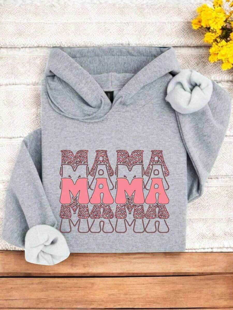 Mama Hoodie, Motherhood Life Cozywear, Leopard Stacked Mama Hoodies ...