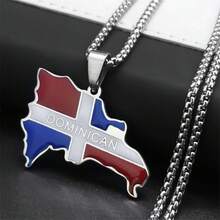 Dominican Republic Map Chain Necklace For Women Men Stainless Steel ...