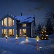 Estaca de luz solar navideña Hanna Roberts, set de 5 luces navideñas ...