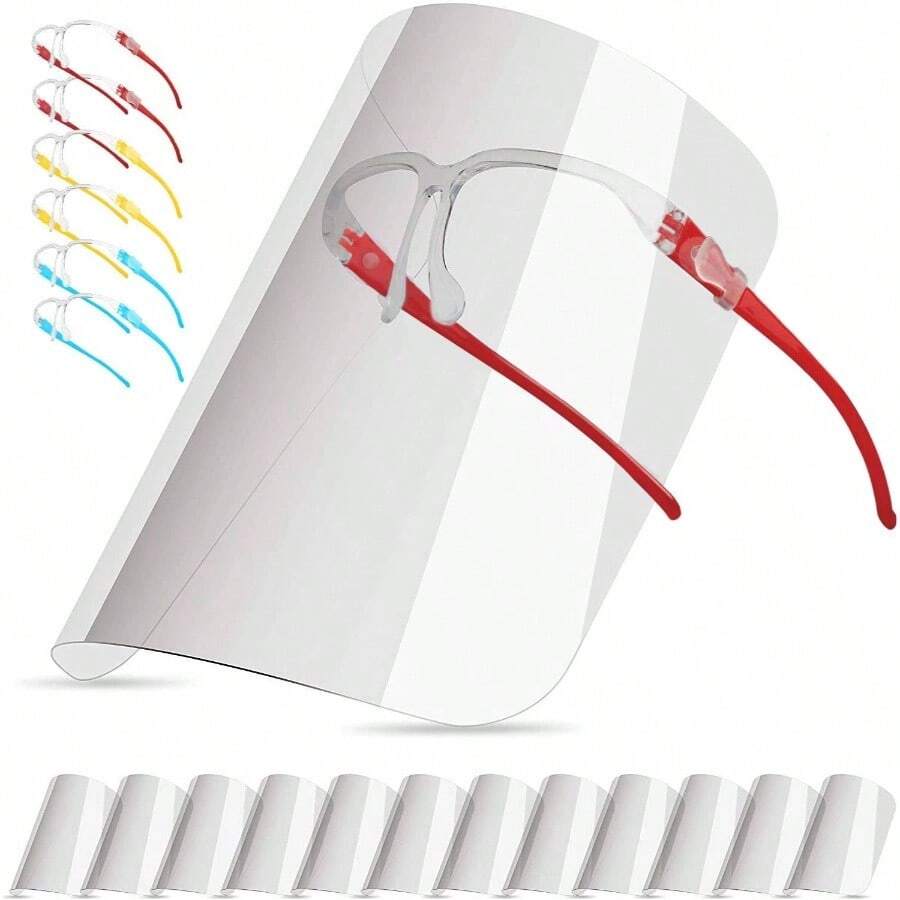 Face Shields Set With 12 Replaceable Anti Fog Shields And 6 Reusable ...