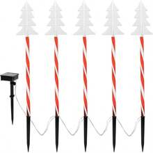 Estaca de luz solar navideña Hanna Roberts, set de 5 luces navideñas ...