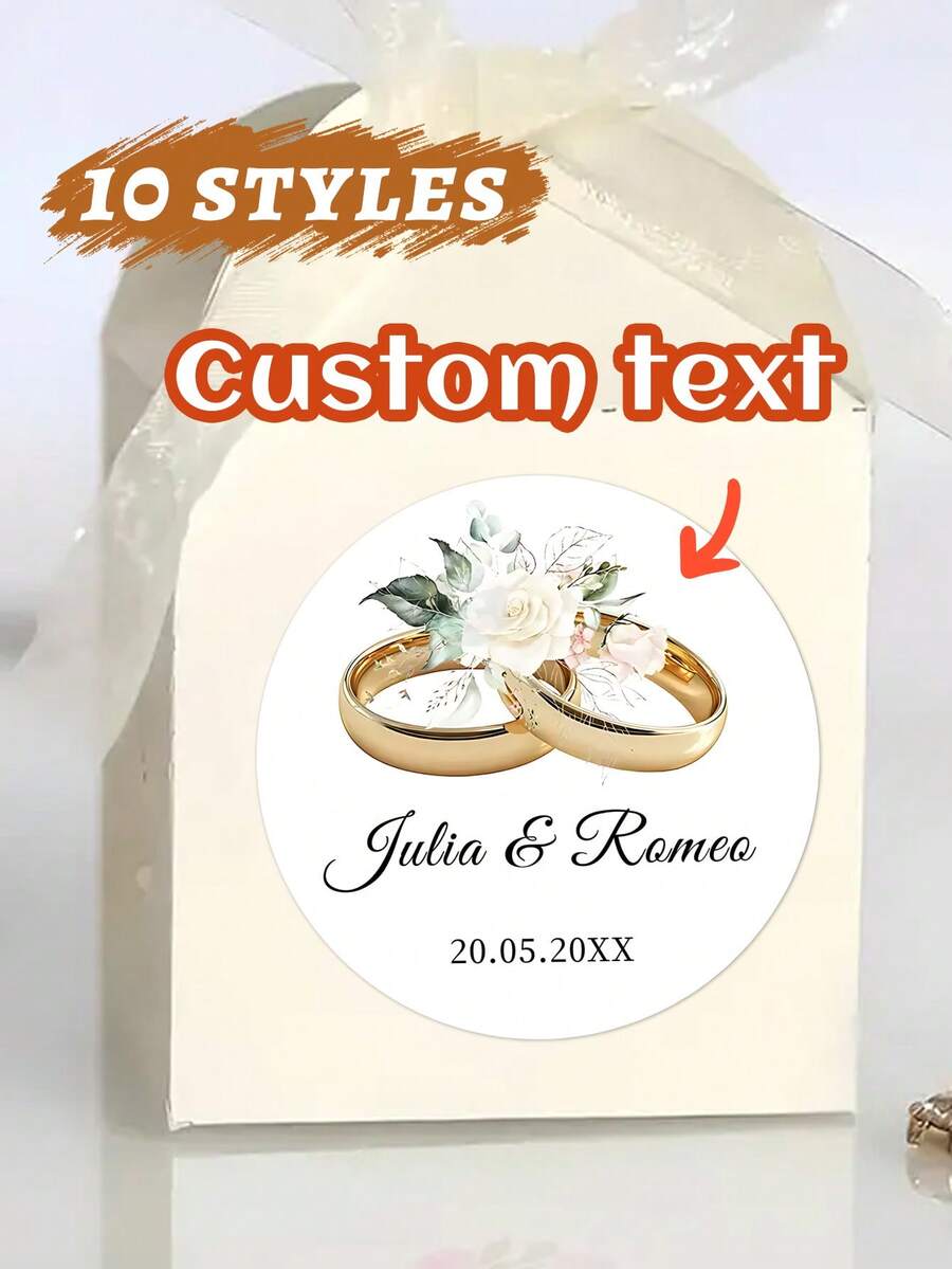 12/24/40pc Customized Personalized Name And Date Stickers For Brides ...