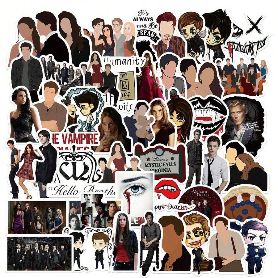 Warner Bros 50PCS Classic TV Series The Vampire Diaries Graffiti ...