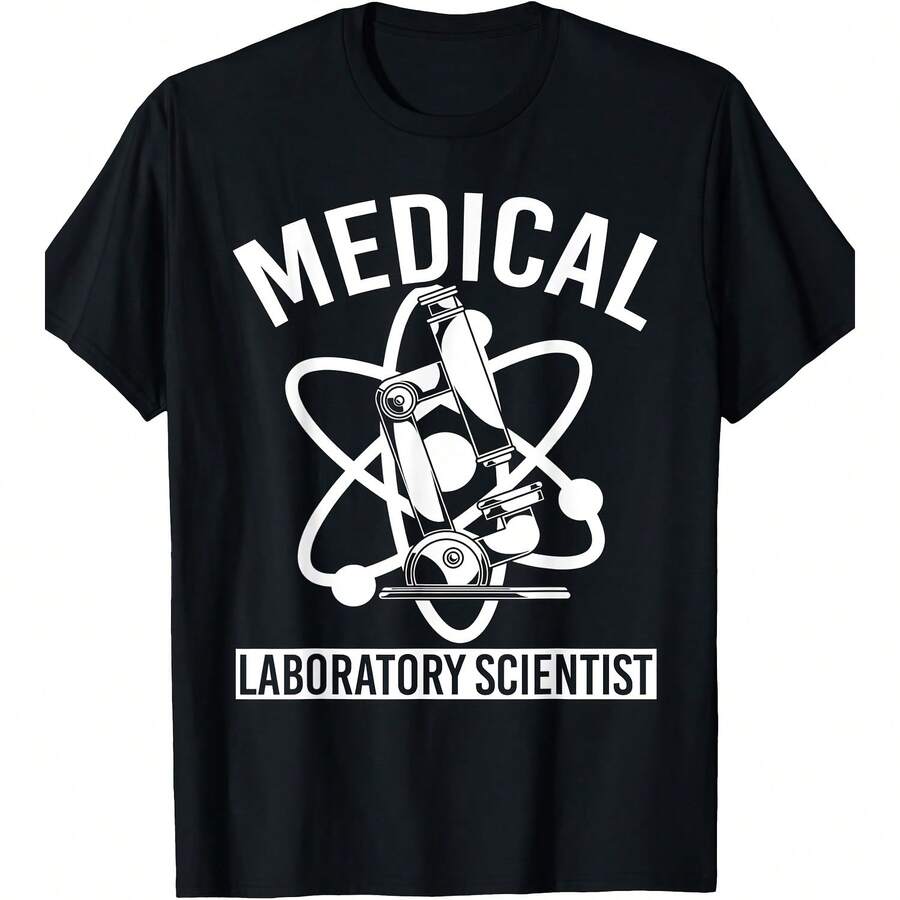 Lab Technician Microscope Atom Medical Laboratory Scientist T-Shirt ...