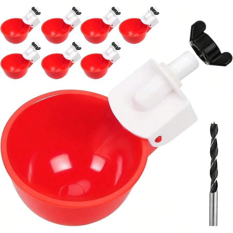 Chicken Waterer Cups 8 Pack Red Automatics Chicken Waterer Professional ...
