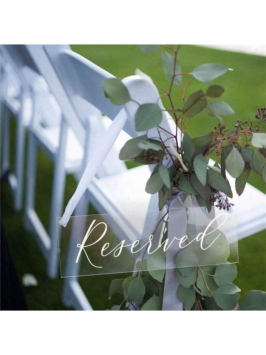 Modern Acrylic Wedding Reserved Sign, Banderole Wedding Reserved Sign ...