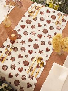 1pc Christmas Pattern Linen Table Runner, Suitable For Holidays ...