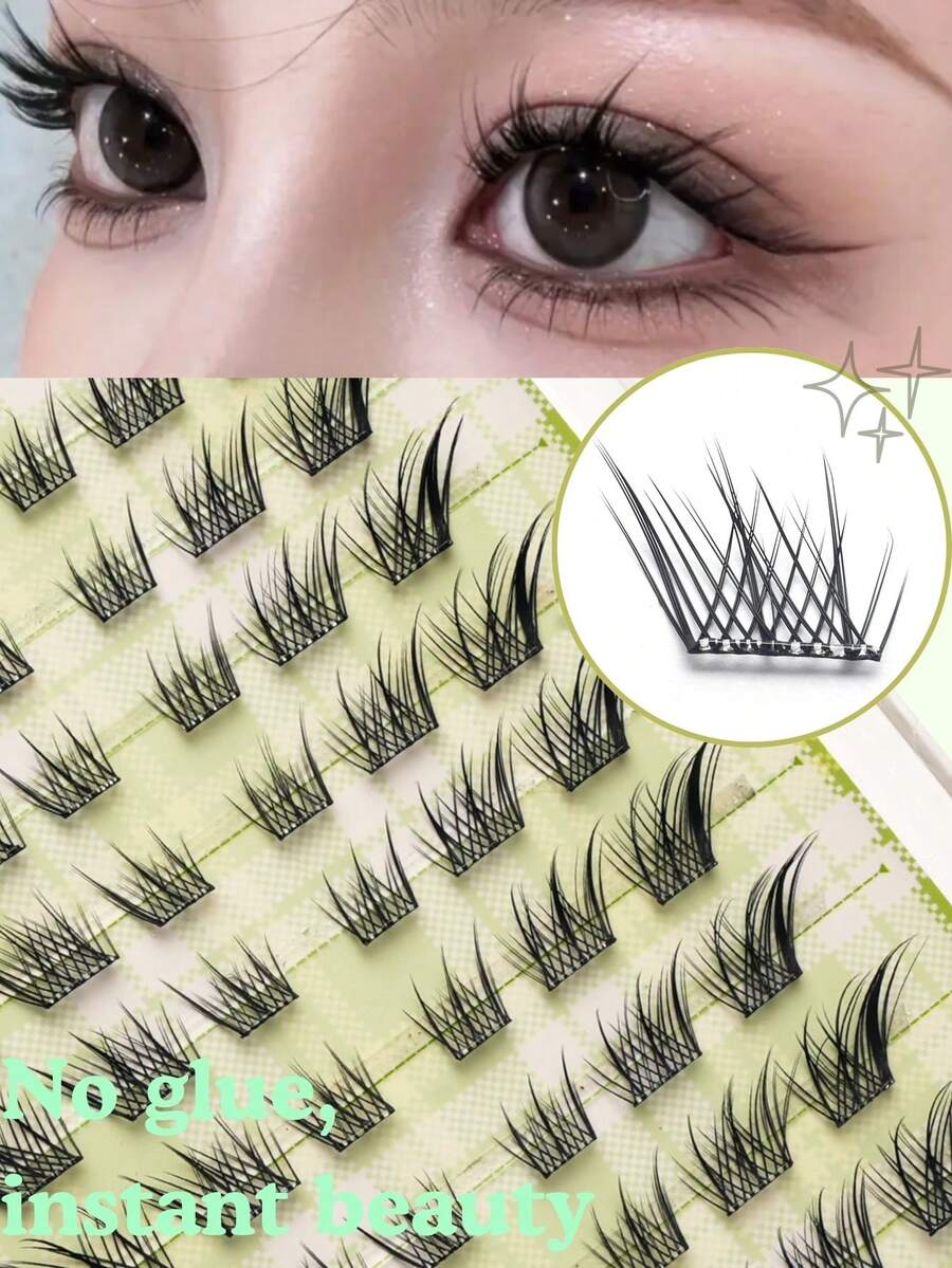 60 Pieces Self-Adhesive C-Curl Eyelash Kit – Mixed Lengths Of 9-12mm ...