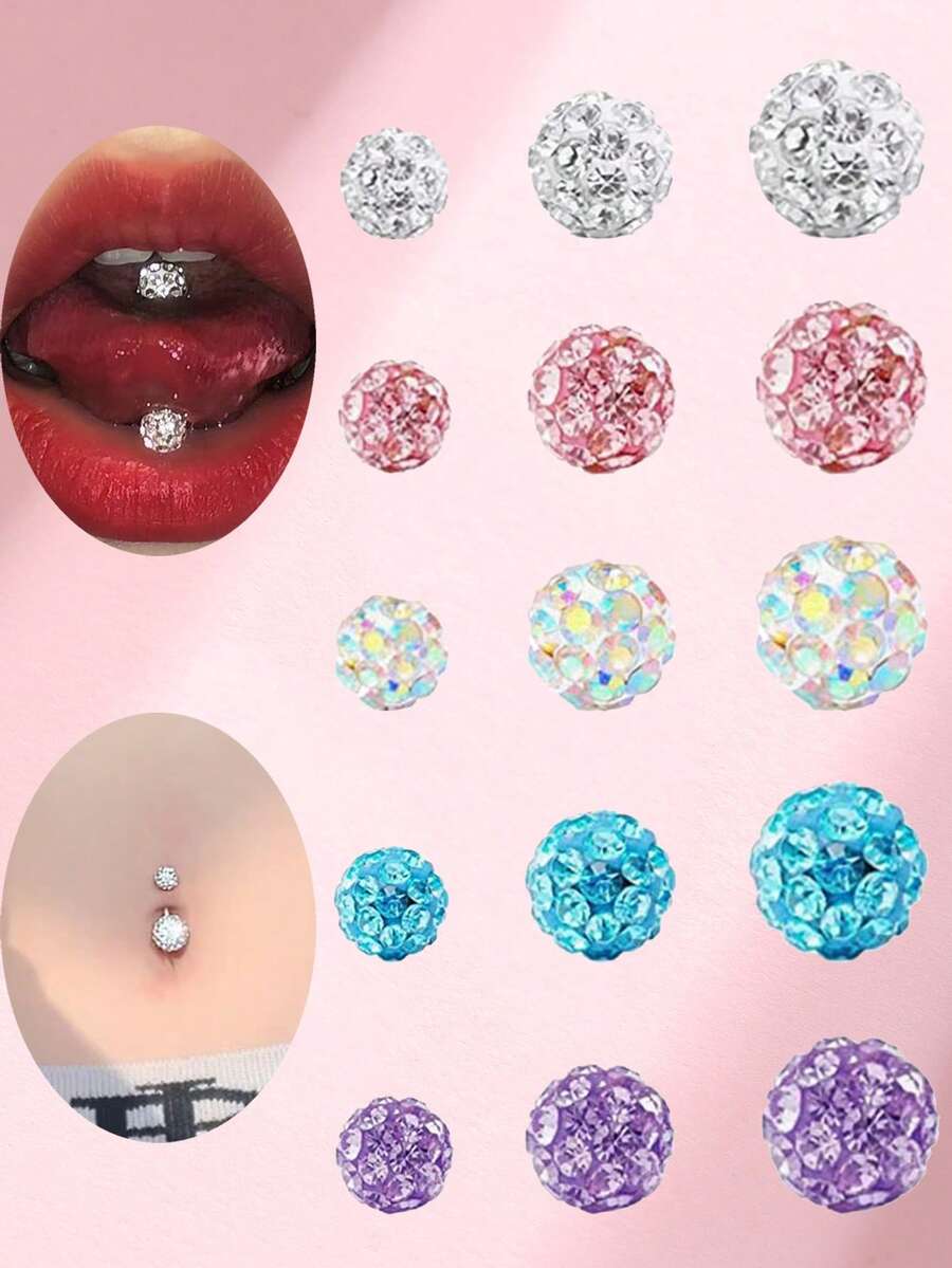 2Pcs 14G 16G Replacement Balls Spikes Accessories For Piercing Barbell Parts 3.5mm 5mm 8mm ...