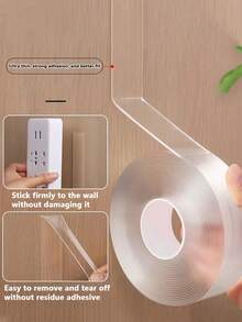 1 Roll 196in Heavy Duty Double Sided Nano Gel Grip Tape - Duct Tape For Home Decor, Carpet Mats ...