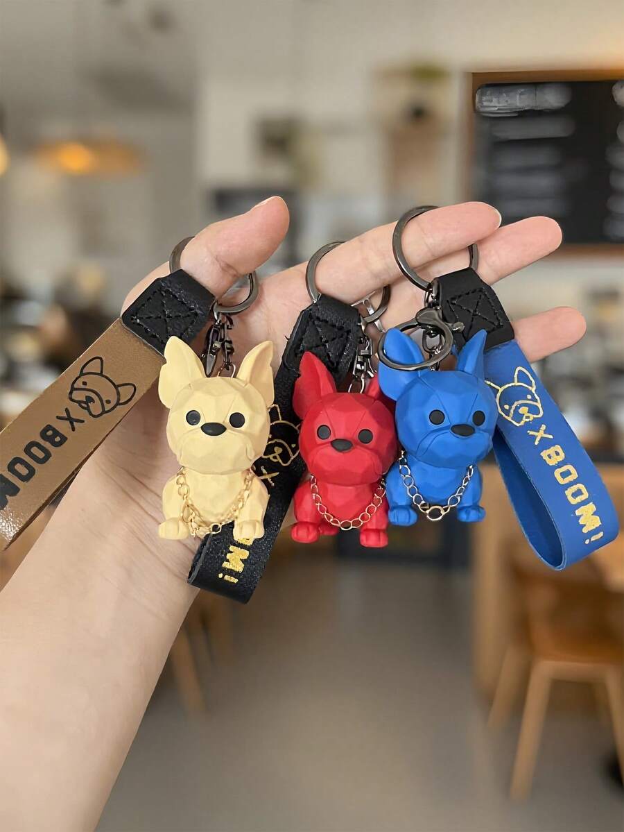 1 Pc Adorable French Bulldog Keychain - Cute Frenchie Bulldog Charm ...