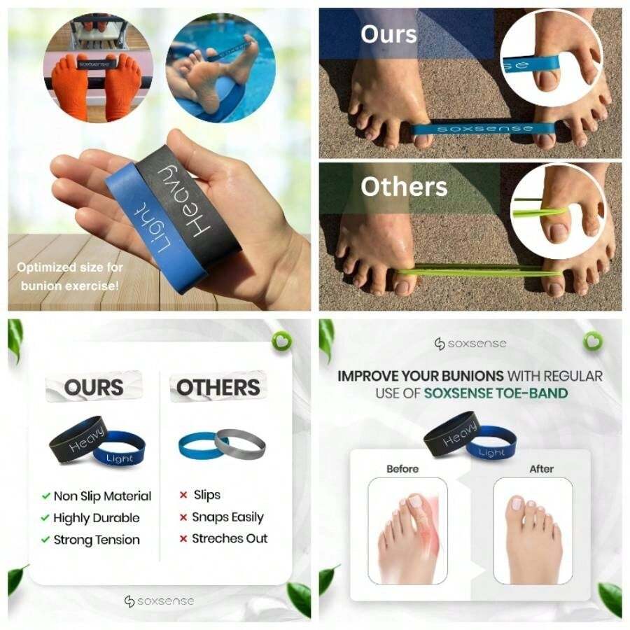 Toe Stretcher Bands - Toe Spacers Bunion Correction, Hallux Valgus ...