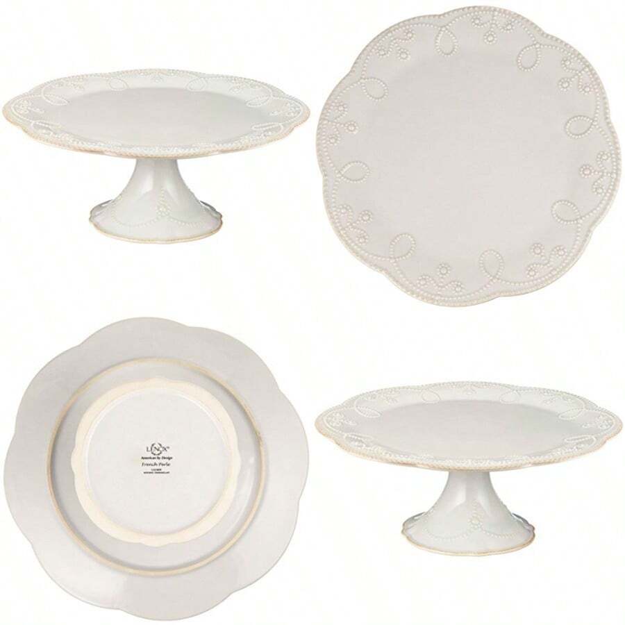 MX French Perle Pedestal Cake Plate Medium White131 | SHEIN USA