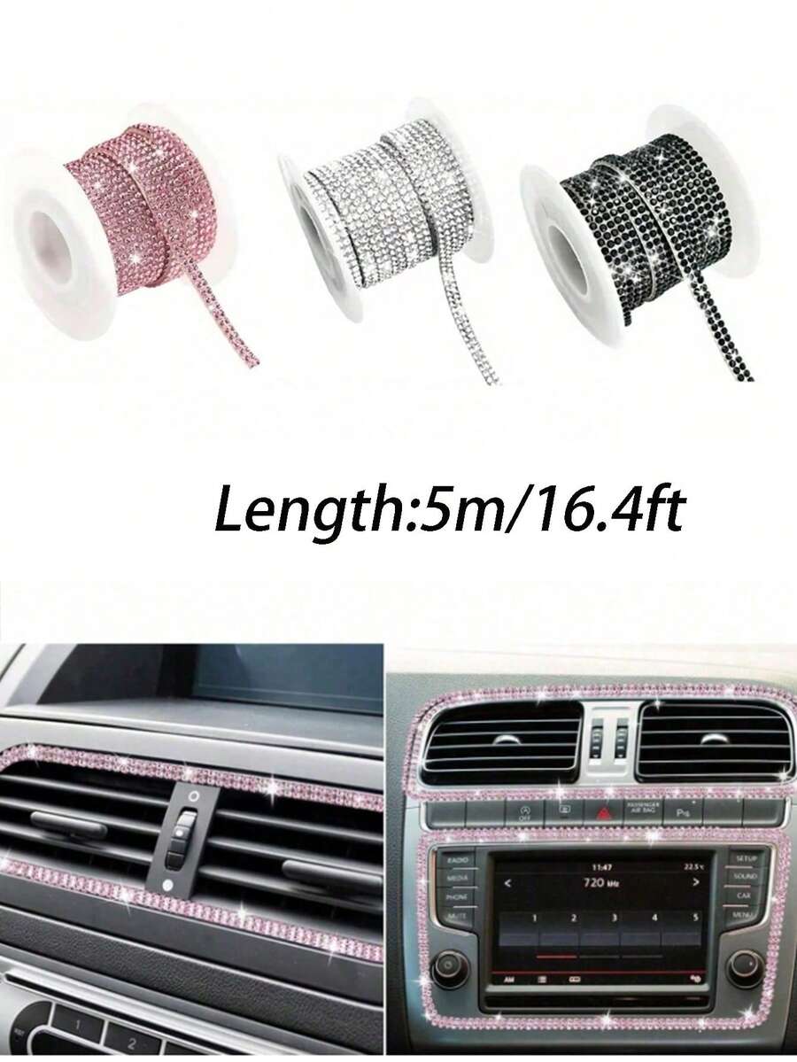 5-Meter/Roll DIY Rhinestone Strip For Car Crystal Diamond Decoration ...
