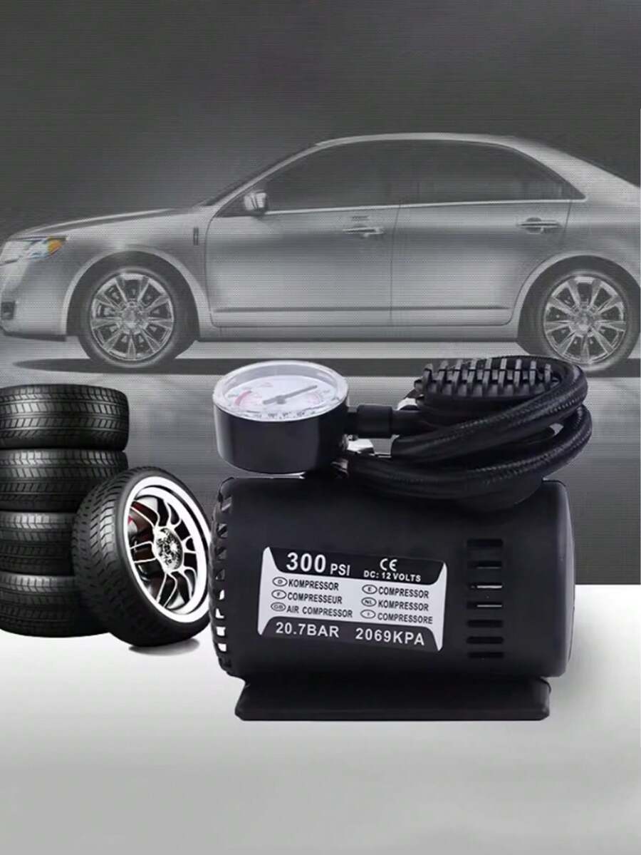 12V 300PSI Mini Compressor Car Tire Inflatable Pump Metal Air ...