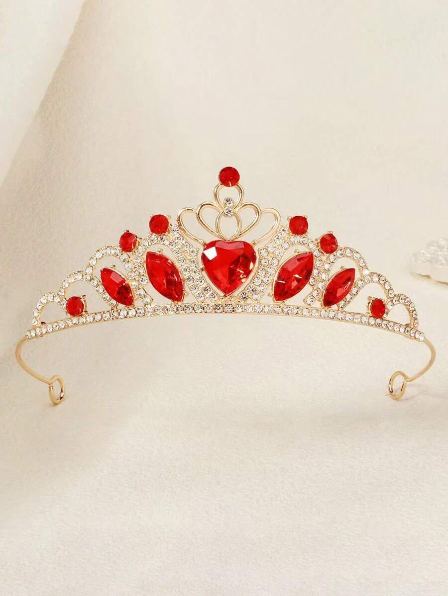 1pc Princess Crown Party Headpiece, Luxury Rhinestone Alloy Tiara for ...