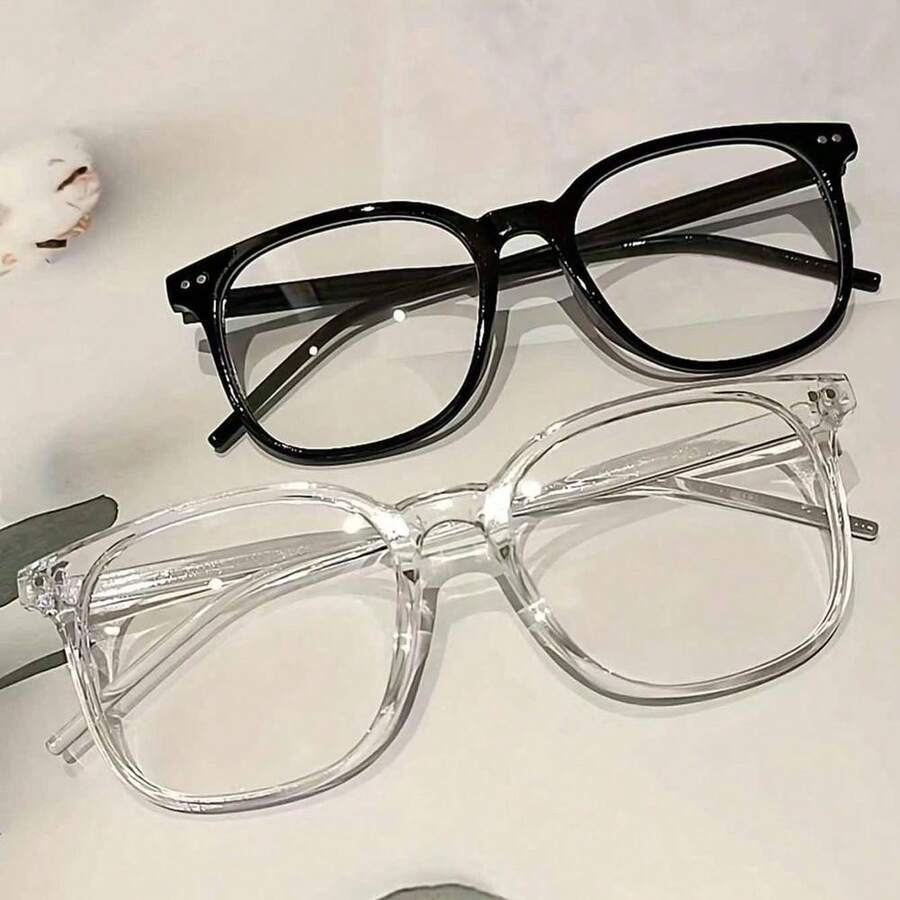Square Frame Clear Lens Frame Minimalist Fashion Decoration Glasses ...