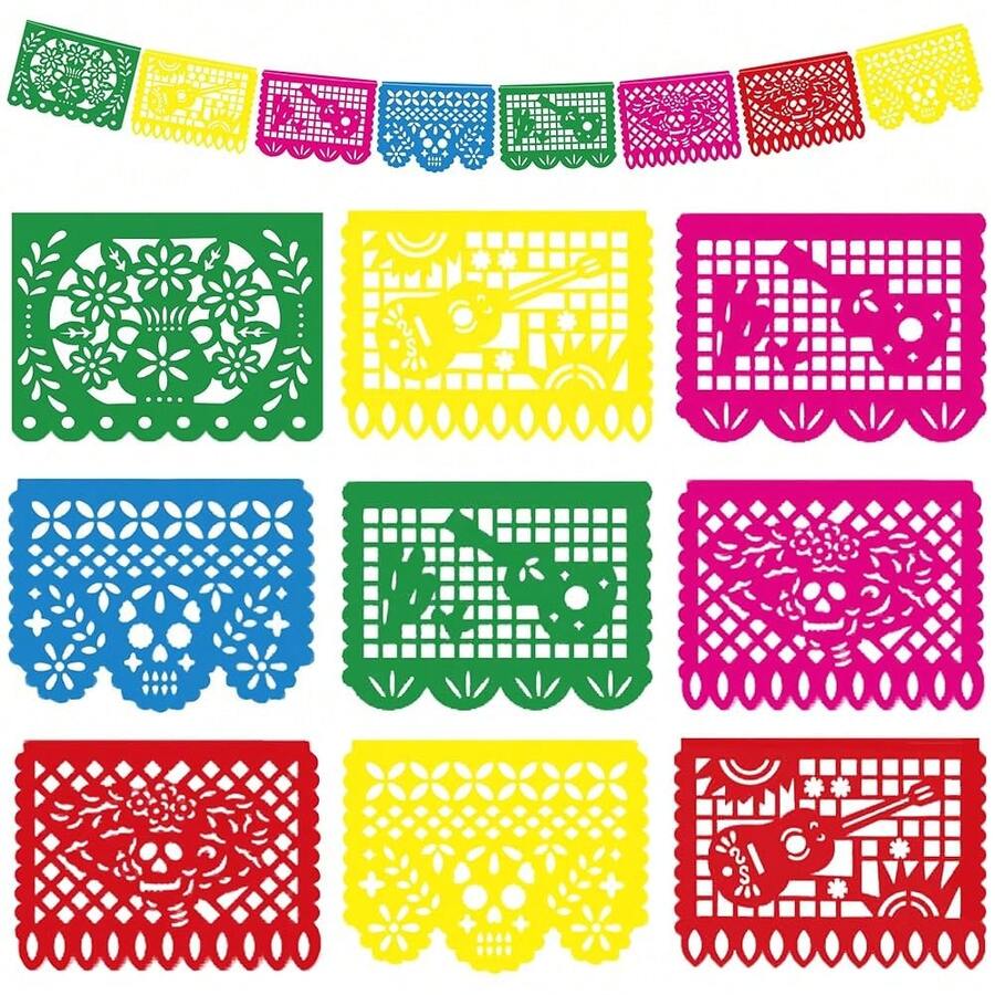 Dia De Los Muertos Decorations - Papel Picado Banner Streams | Day Of ...