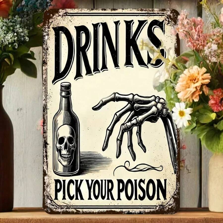 Halloween Aluminum Sign 1 Vintage Drink Pick Your Poison Potion Bar ...