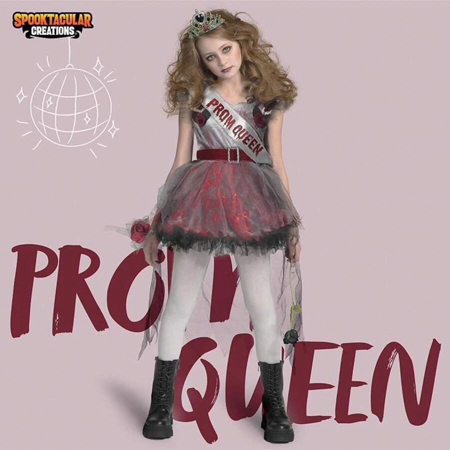 Spooktacular Creations Zombie Prom Queen Costume For Girls, Halloween ...