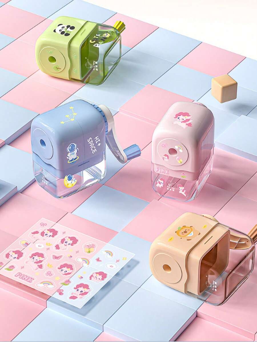 1PC Premium Hand-Crank Pencil Sharpener With Smooth No-Jam Mechanism ...