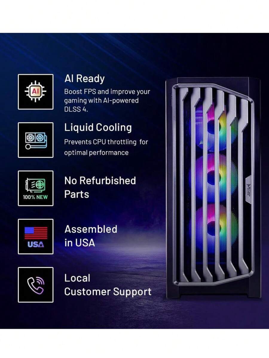 SkyTech Skytech Legacy Gaming PC Desktop, Ryzen 9 9900X3D 4.4 GHz (5 ...