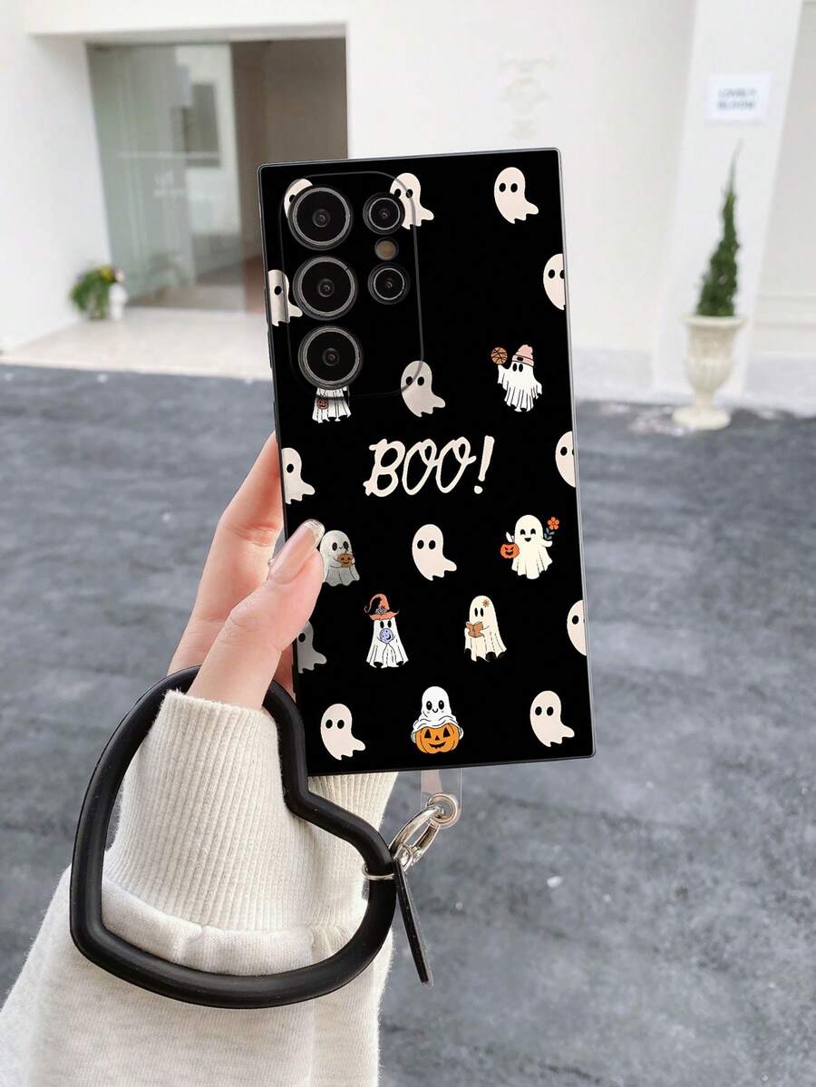 1 Stück schwarze TPU Halloween Muster stoßfeste Handyhülle mit Rundum ...