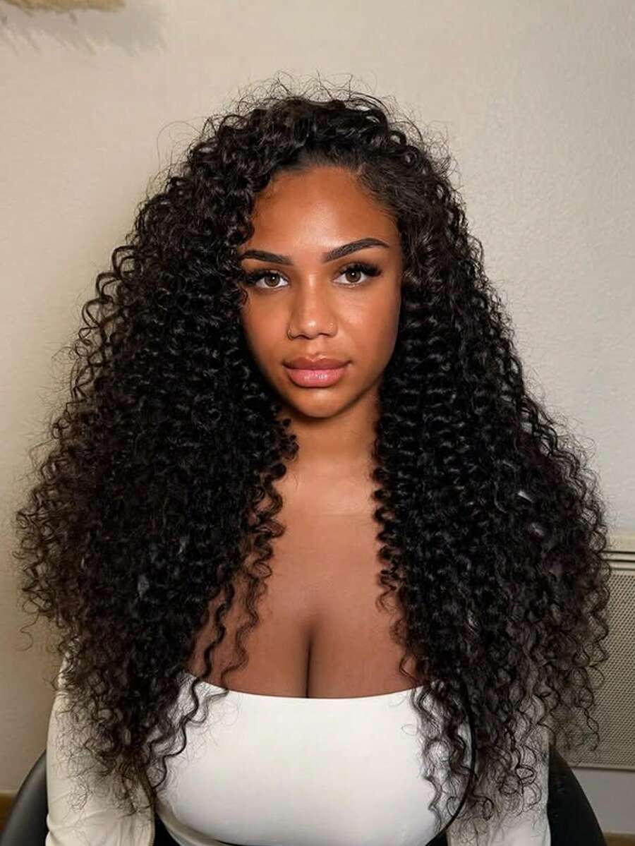 bling hair Peluca de cabello humano rizado, 3 en 1, sin costuras, con ...