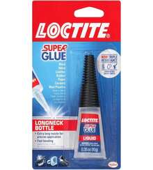 Loctite Super Glue Liquid Longneck Bottle, Clear, 035 Fl Oz Bottle, 2 ...