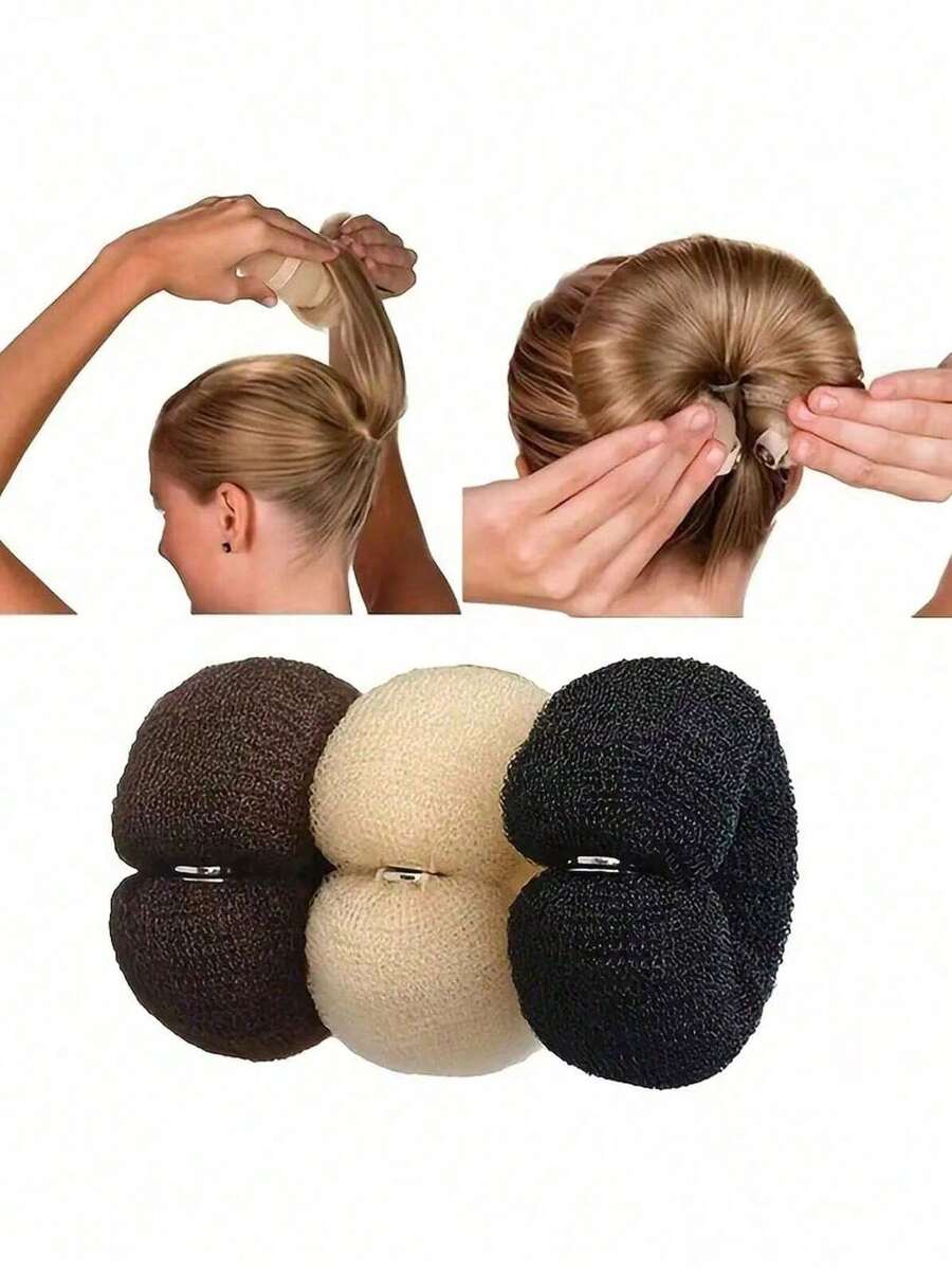1pc Women's Hair Styling Tool - Donut Bun Maker, Magic Foam Sponge Hair ...