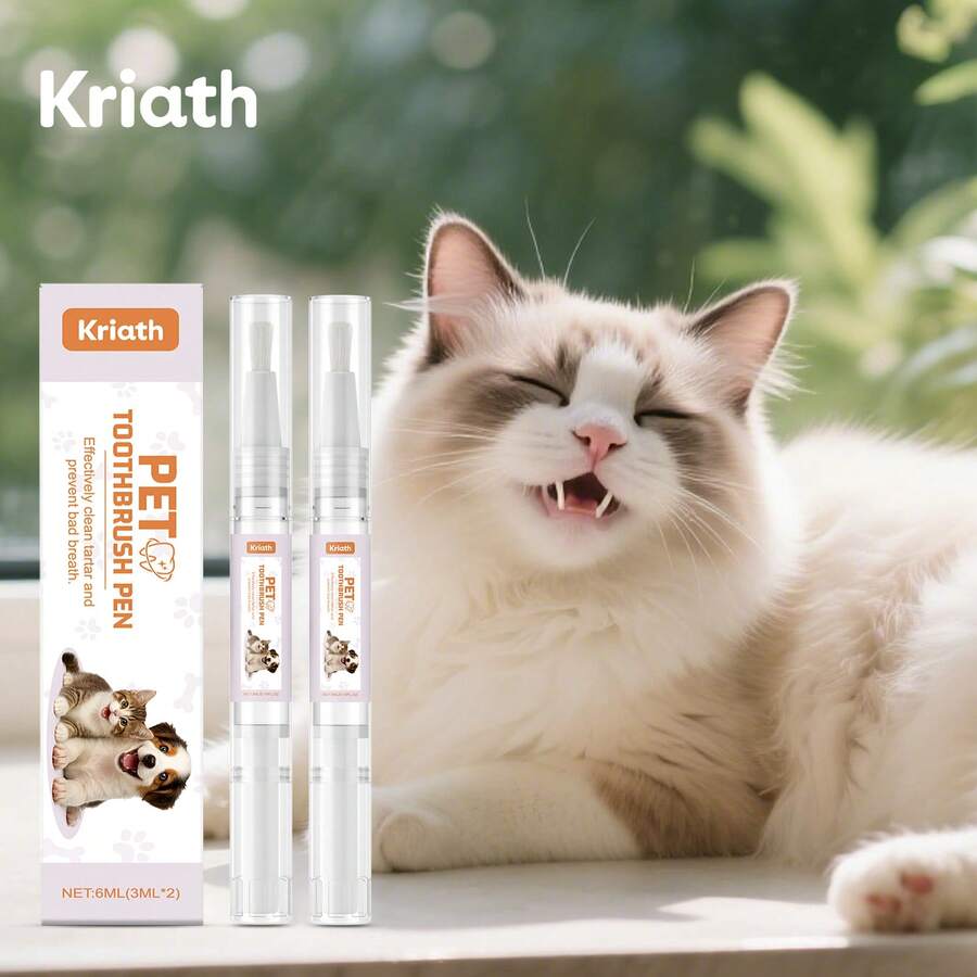 2pcs Pet Teeth Cleaning Pen, Gentle Formula Daily Care Cleaning Pet ...