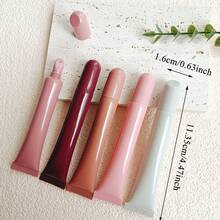 1/5PCS 10ml Empty PE Plastic Pink Brown Lip Gloss Tubes Lip Oil ...