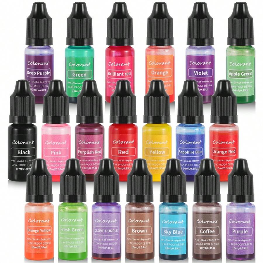 20 Colors Epoxy Resin Pigment - Highly Concentrated Resin Dye For DIY ...