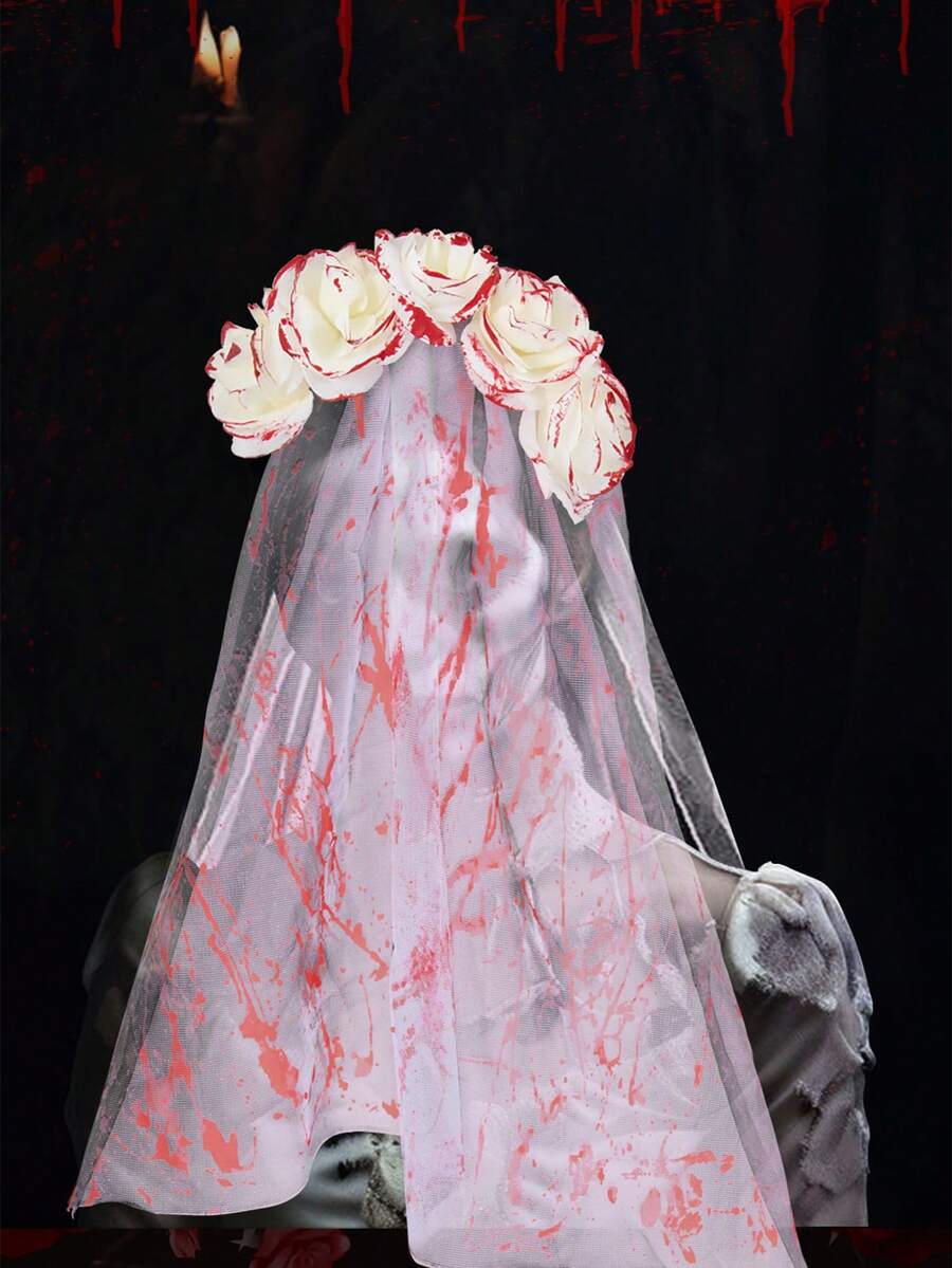 Halloween Ghost Bride, Blood Mask, Veil, Accessories, Haunted House ...