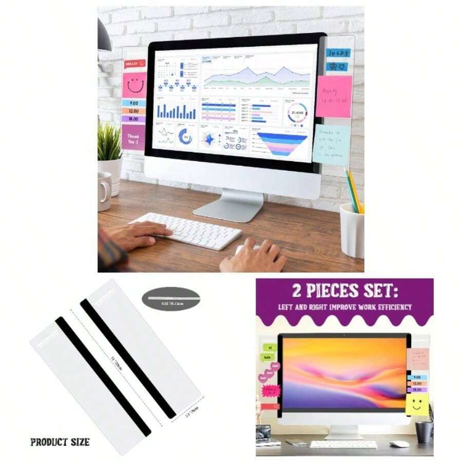 Office Desk Accessories 2pcs Computer Monitor Memo Board Message Board ...