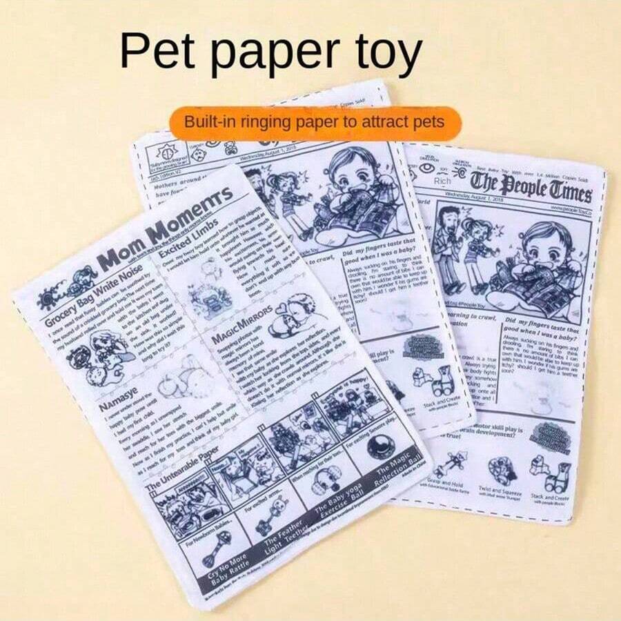 1pc Pet Dog Newspaper Toy, Chew Durable Squeaky Toy Interactive Dog ...